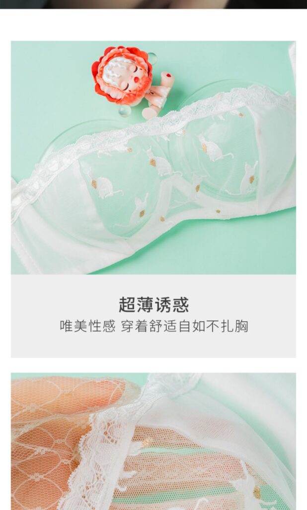 Sexy Ultra-thin Lace Underwear Transparent Mesh White Bra Panty Set ...